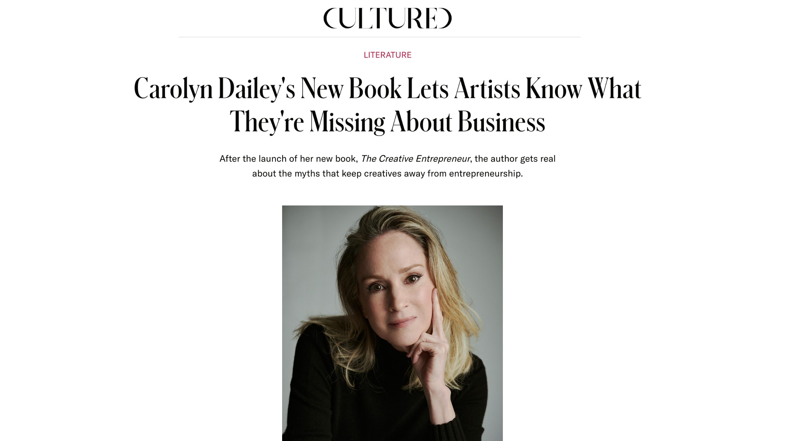 Creative Entrepreneurs | Carolyn Dailey’s Interview With CULTURED Magazine